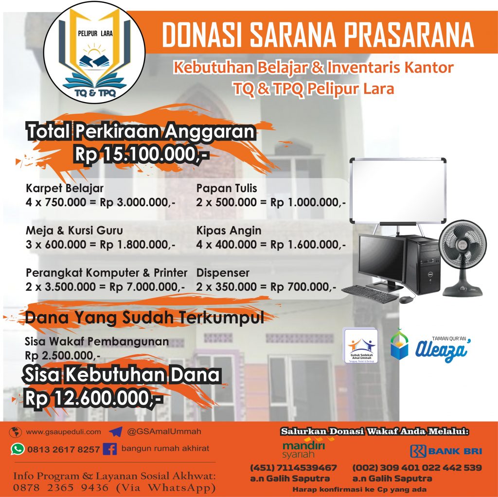 OPEN DONASI SARANA PENDIDIKAN TQ & TPQ PELIPUR LARA | Gubuk Sedekah ...