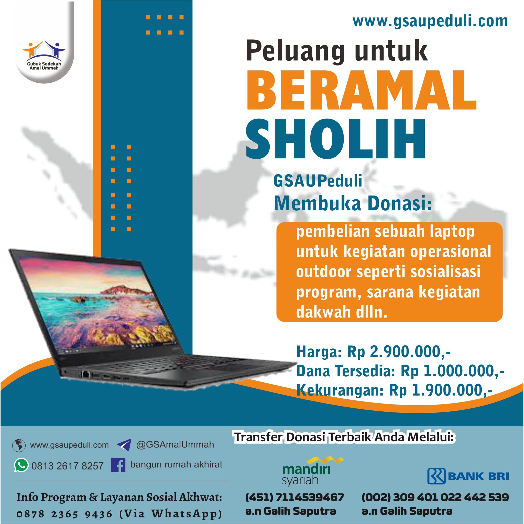 Peluang Untuk Beramal Sholih GSAUPeduli Membuka Donasi Seperangkat ...